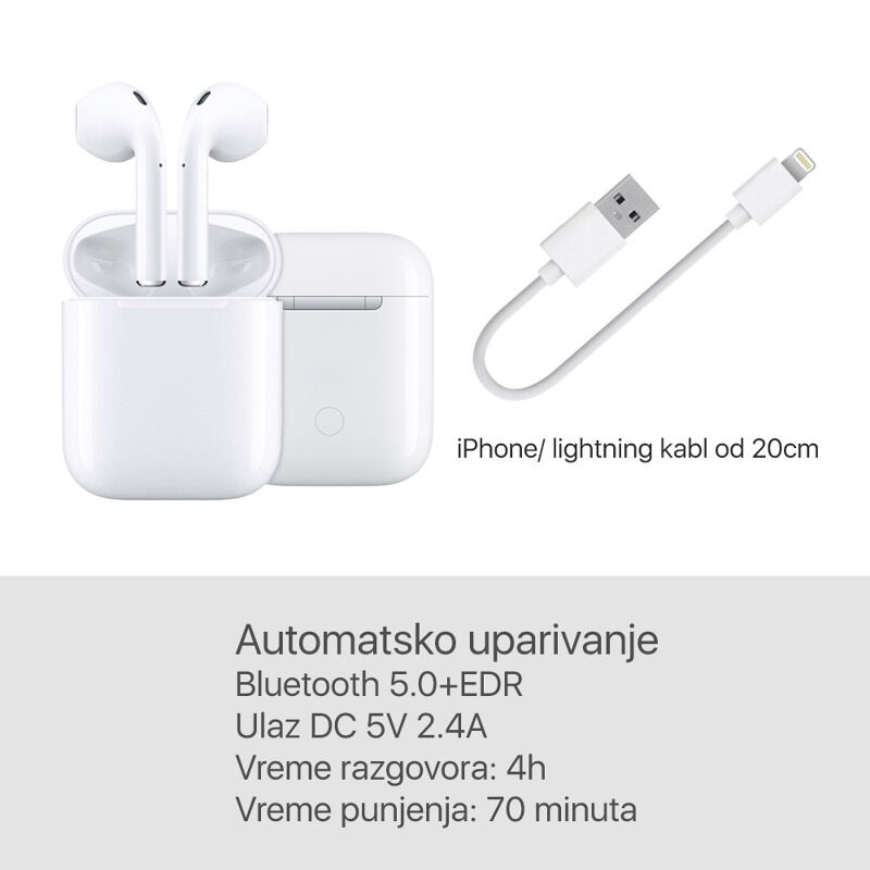 Bluetooth slusalice Airpods i16 TWS bele HQ - Konovo.rs