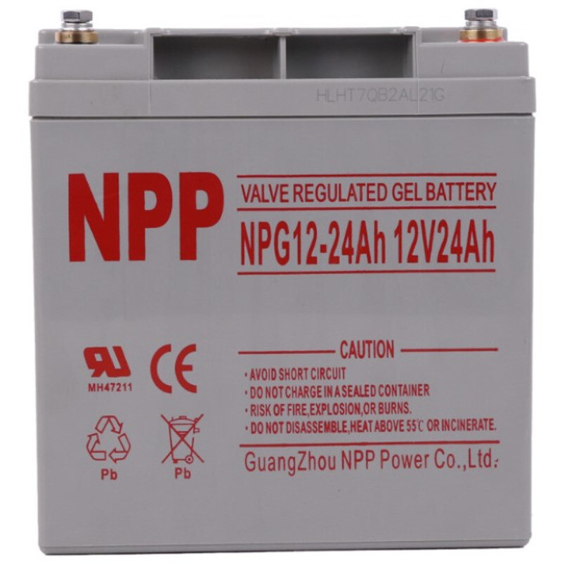NPP NPG12V-24Ah, GEL BATTERY, C20=24AH, T14, 166x126x174x181, 7,6KG ...