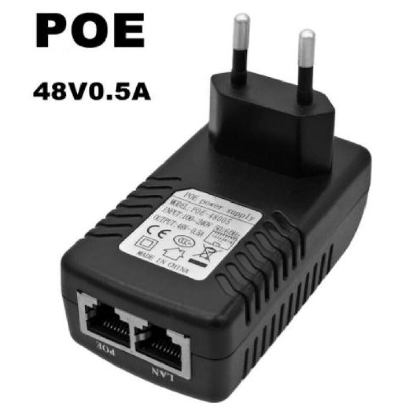 POE-INJ-4805 Gembird 48V/0.5A 24W, POE adapter Injector 100mbps sa 2x ...
