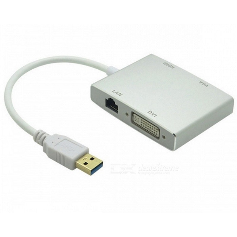 FAST ASIA Adapter-konvertor USB 3.0 na HDMI+VGA+DVI+RJ45 - Konovo.rs
