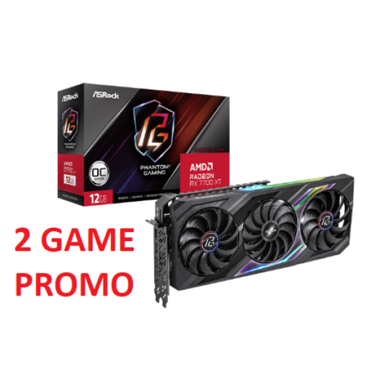 SVGA Asrock Radeon RX 7700 XT Phantom Gaming 12G GDDR6 OC, RX7700XT PG ...