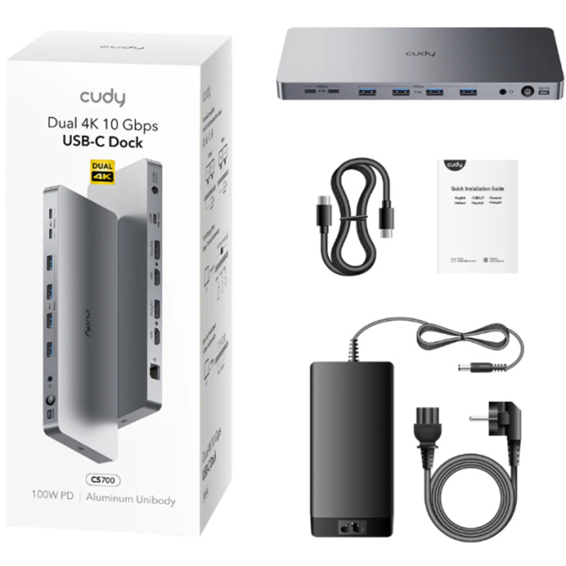 Cudy CS700 13-IN-1 10Gbps USB-C Dual 4K Docking Station | 150W PSU ...