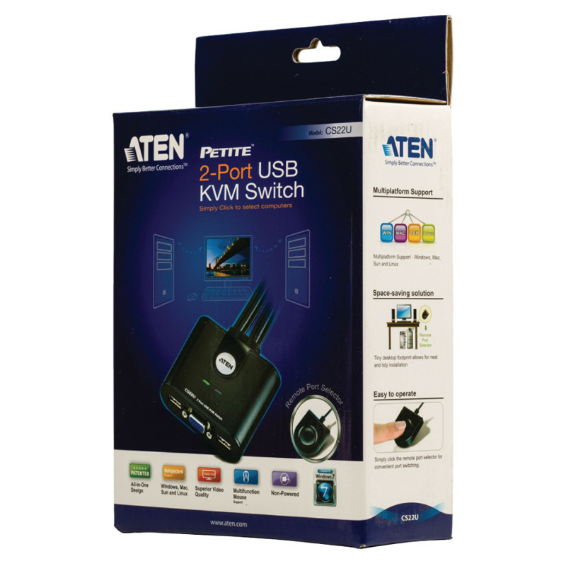 CS22U-AT * ATEN 2-port USB KVM switch sa kablovima (2899) - Konovo.rs