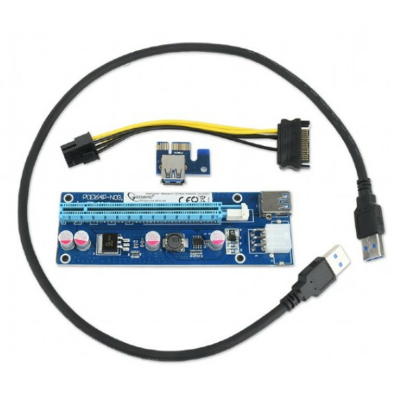 RC-PCIEX-03 Gembird * PCI-Express riser add-on card, PCI-ex 6-pin power ...