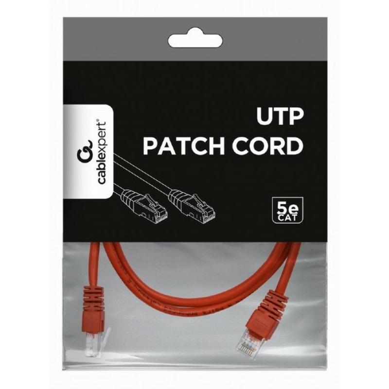 PP12-3M/R Gembird Mrezni kabl, CAT5e UTP Patch cord 3m red A - Konovo.rs