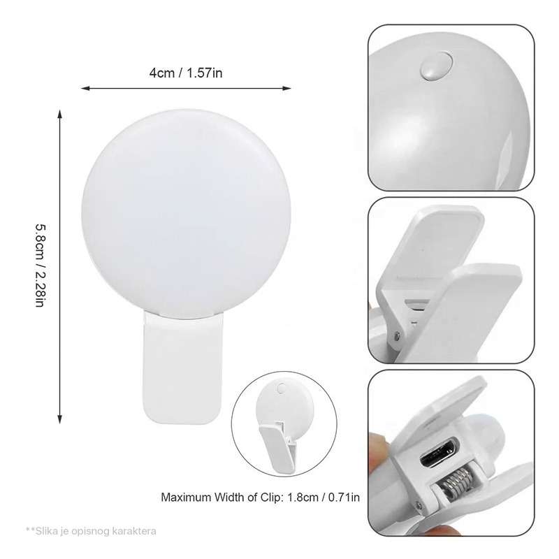 LED selfie stipaljka bela - Konovo.rs