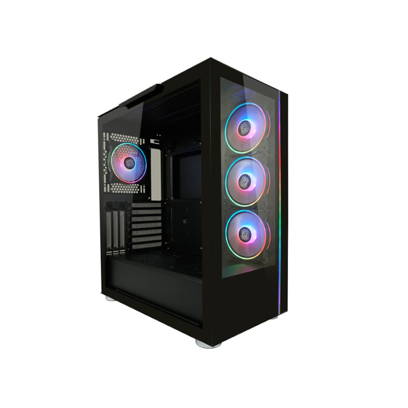 Kućište LC POWER 808B-ON Midi-Tower/ATX/EATX/Micro-ATX/Mini-ITX/bez napajanja/ARGB/crna - Konovo.rs