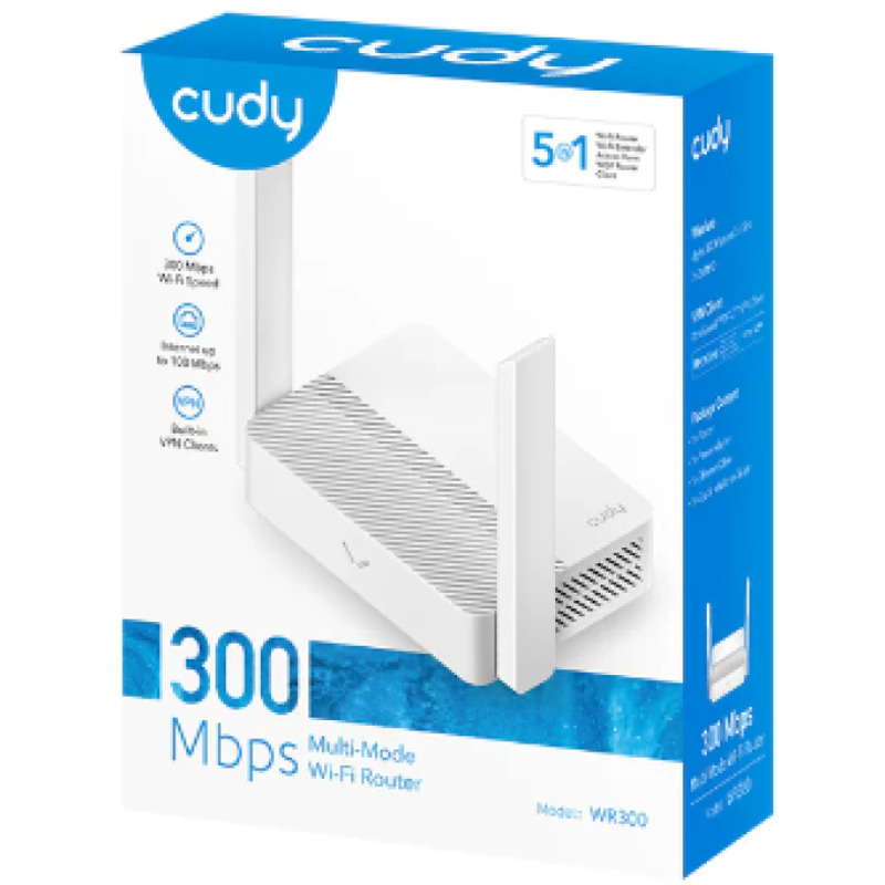 Cudy WR300 N300 Wi-Fi Router, Chipset MediaTek, router/AP/ Repeater ...