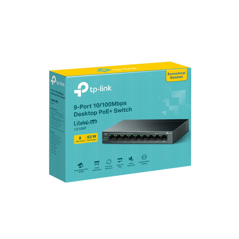 LAN Switch TP-LINK LS109P 8 PoE 10/100/1000Mbps - Konovo.rs