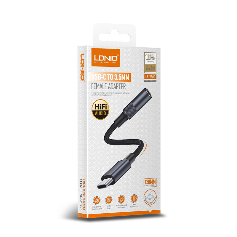 Adapter LDNIO LSY80C za slusalice Type C na 3.5mm beli - Konovo.rs