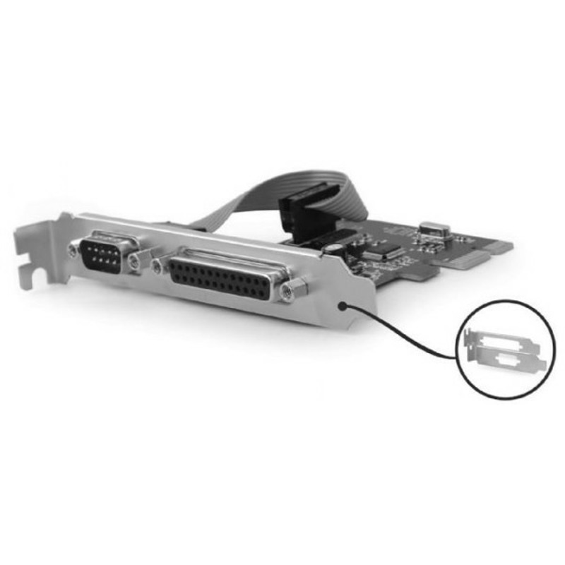 PEX-COMLPT-01 Gembird COM serial port+LPT port PCI-Express add-on card, +extra low-profile ...