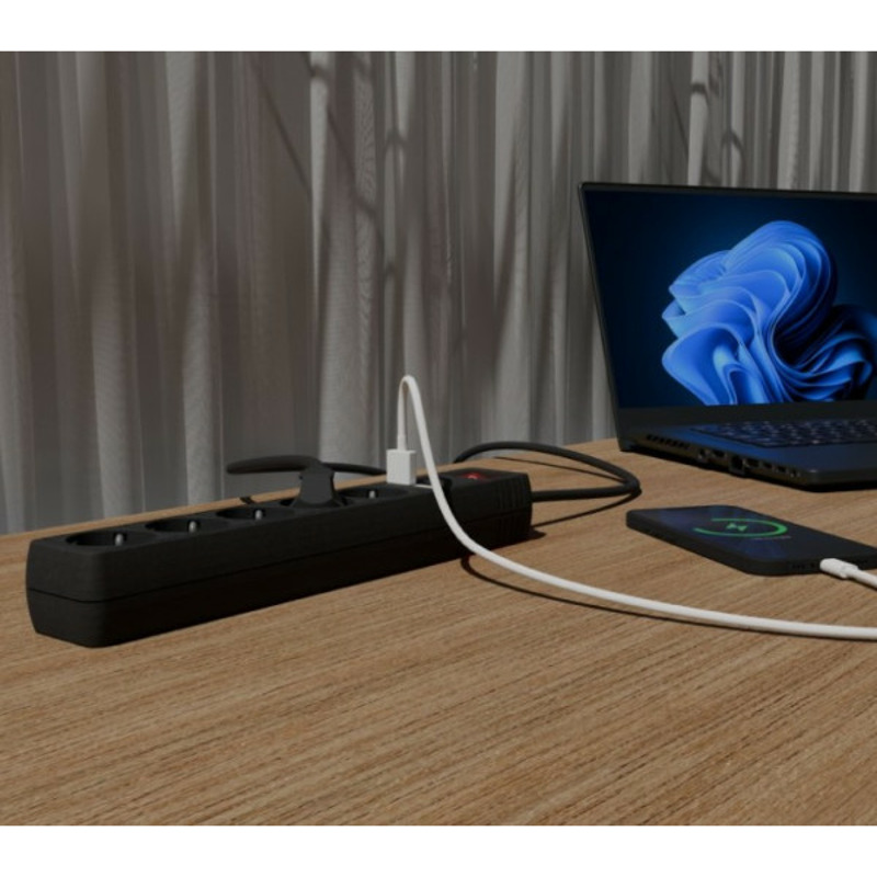 SPG5-U2-5-02 * Gembird produzni kabl sa zastitom 5 uticnica, 5V/2A USB ...