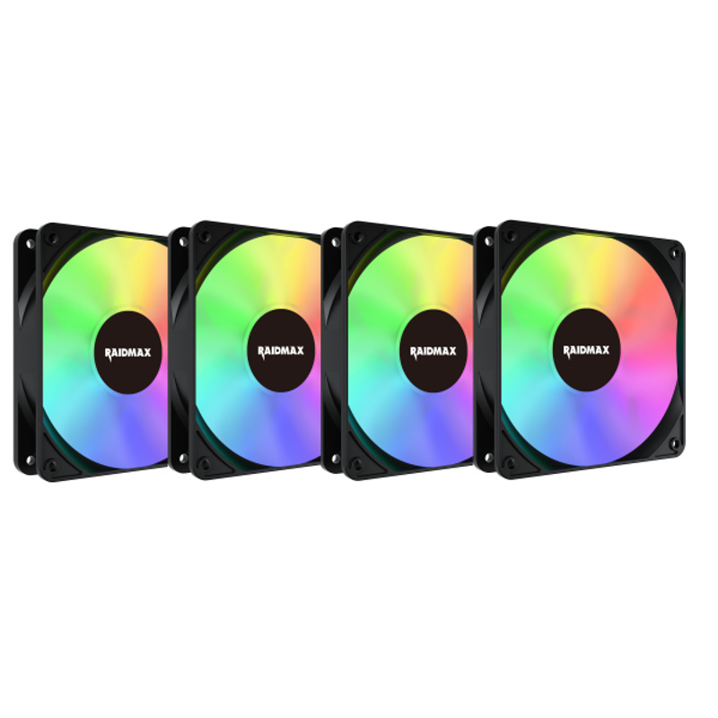Raidmax 4x 120mm X-AIR ARGB fans Crni, NVX120FBDC4 - Konovo.rs